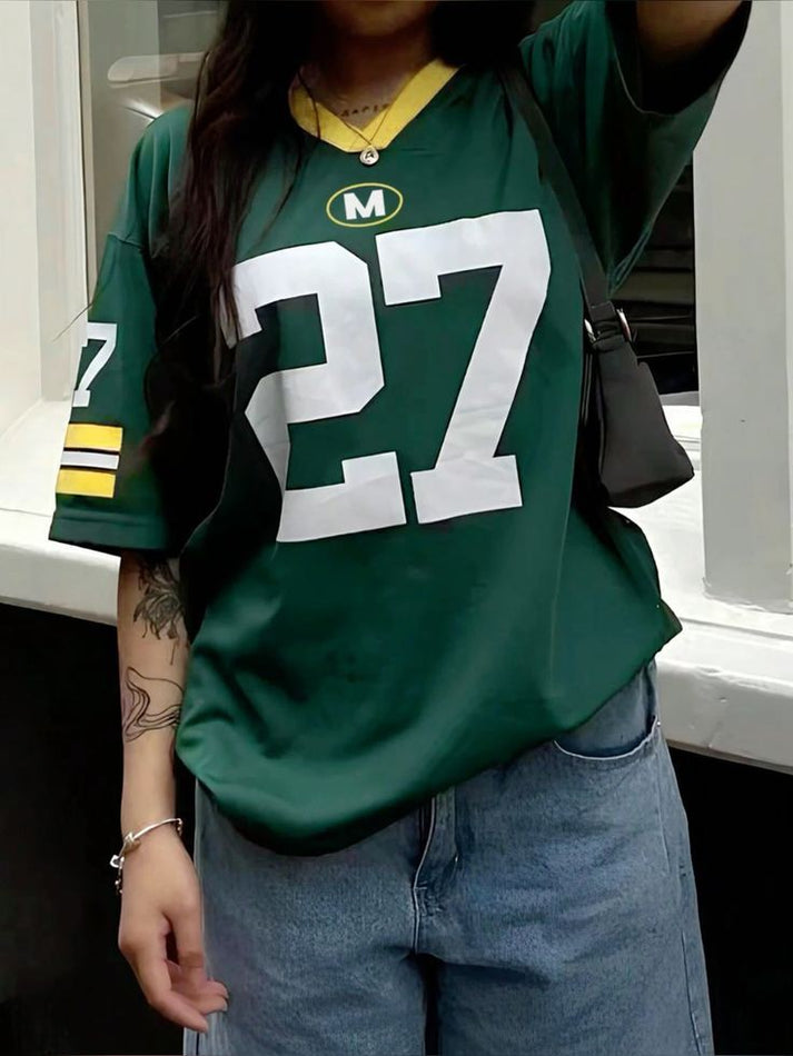 '27' Oversized Jersey T-Shirt – Luxandluxy