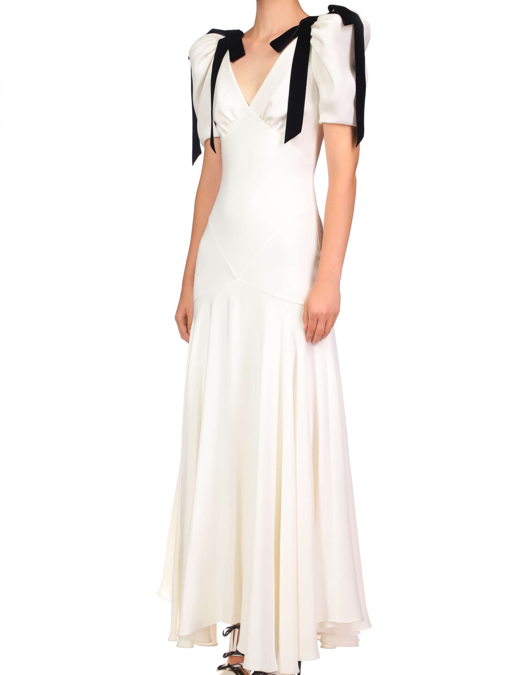 Rodarte Bias Dress With Velvet Ribbon Bow Details – Luxandluxy