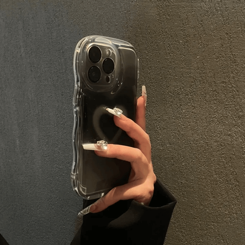 Black Heart Clear iPhone Case – Luxandluxy