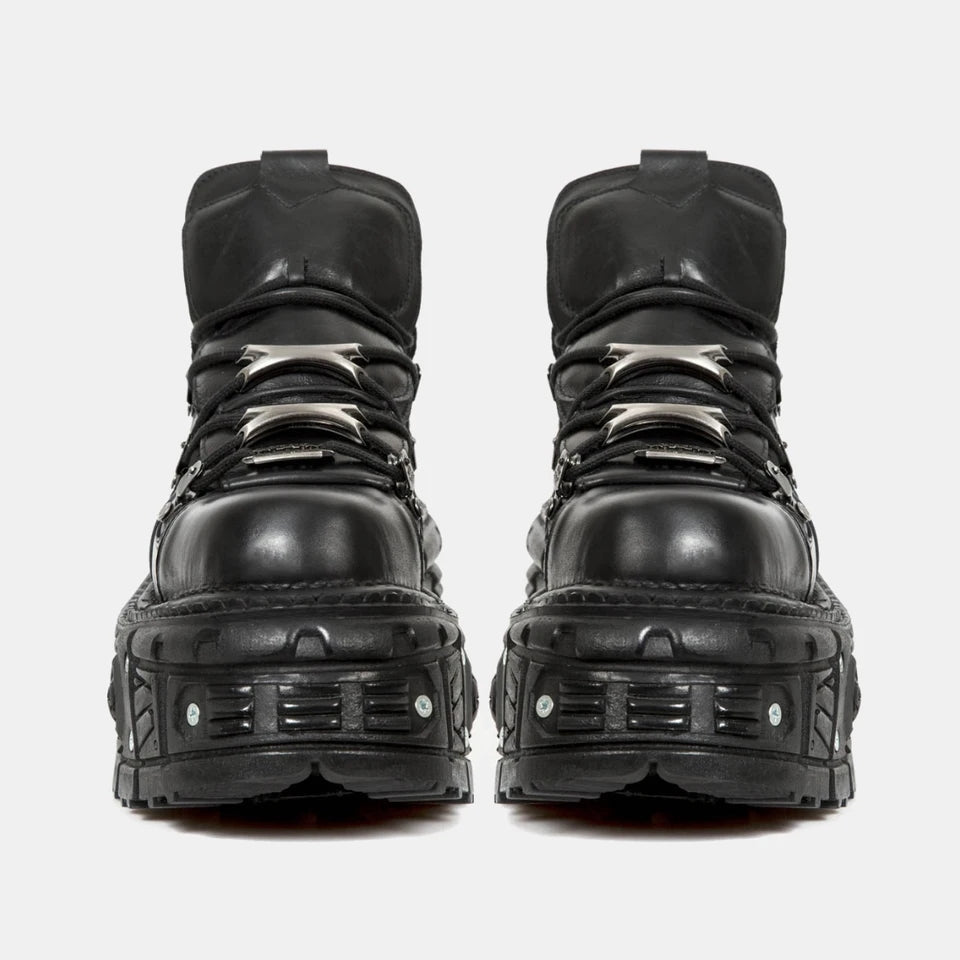 Black Punk Metal Platform Boots – Luxandluxy