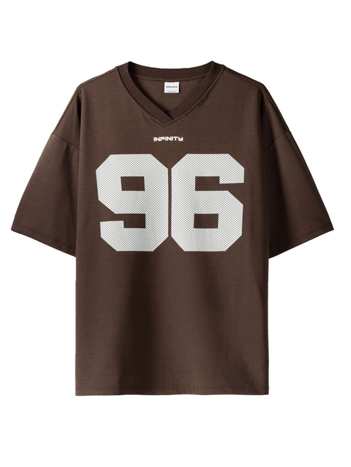 Brown Oversized '96' Jersey T-Shirt – Luxandluxy