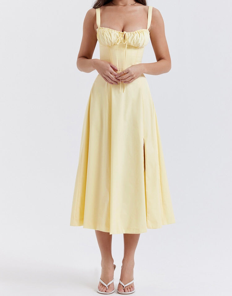 House of CB Carmen Buttercup Bustier Sundress – Luxandluxy