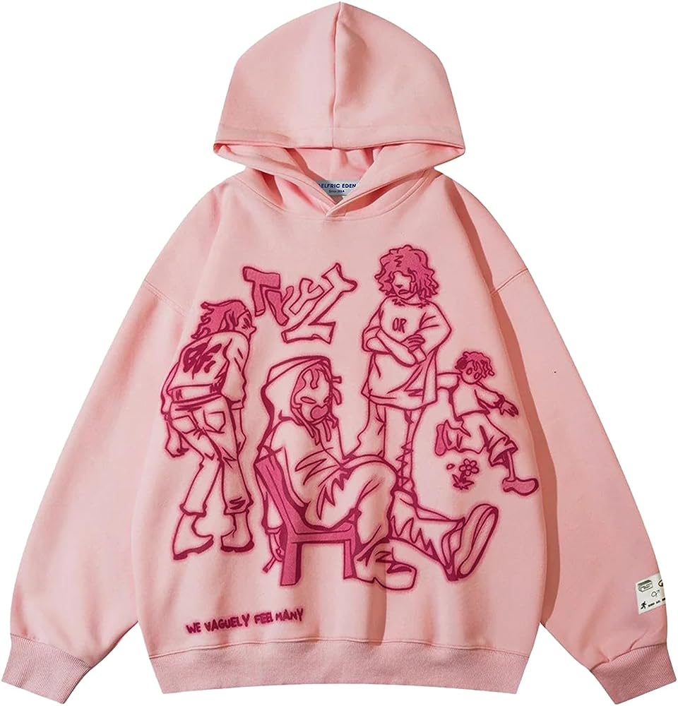 Cartoon Line Character Print Graphic Hoodie – Luxandluxy