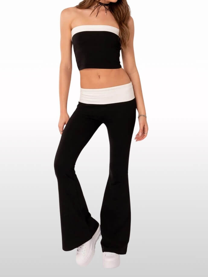 Contrast Fold Over Tube 2 piece set – Luxandluxy