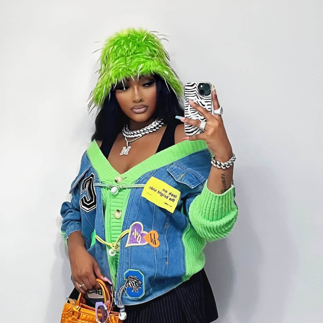 Denim Patchwork Sweater – Luxandluxy