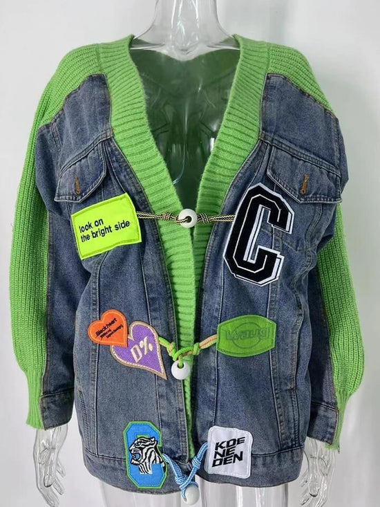 Denim Patchwork Sweater – Luxandluxy