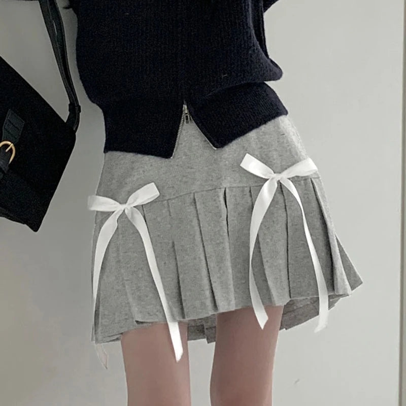 Double Bow Pleated Mini Skirt – Luxandluxy