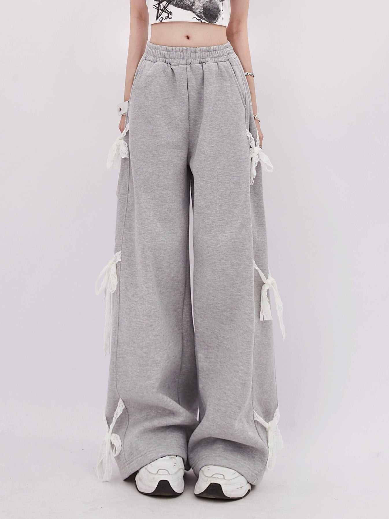 Gray Side Bow Tie Sweatpants – Luxandluxy