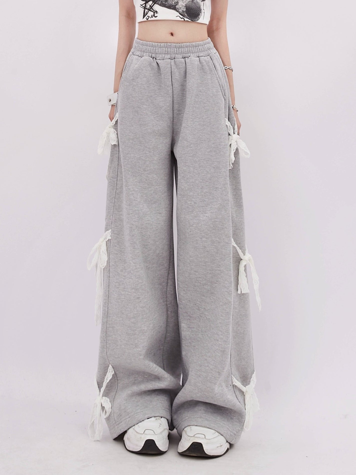 Gray Side Bow Tie Sweatpants – Luxandluxy