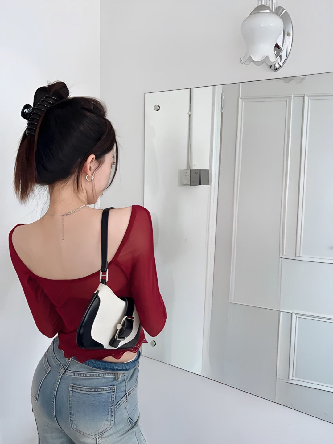 Grunge Wavy Hem Sheer Blouse – Luxandluxy