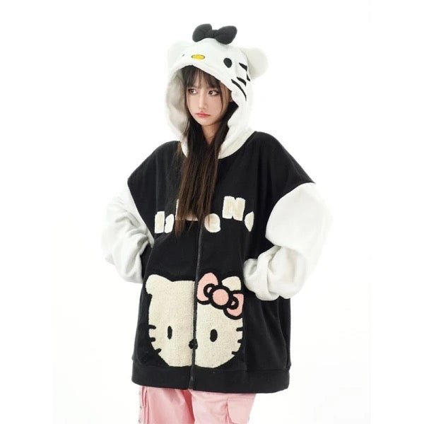 Hello Kitty Oversized Fleece Hoodie – Luxandluxy