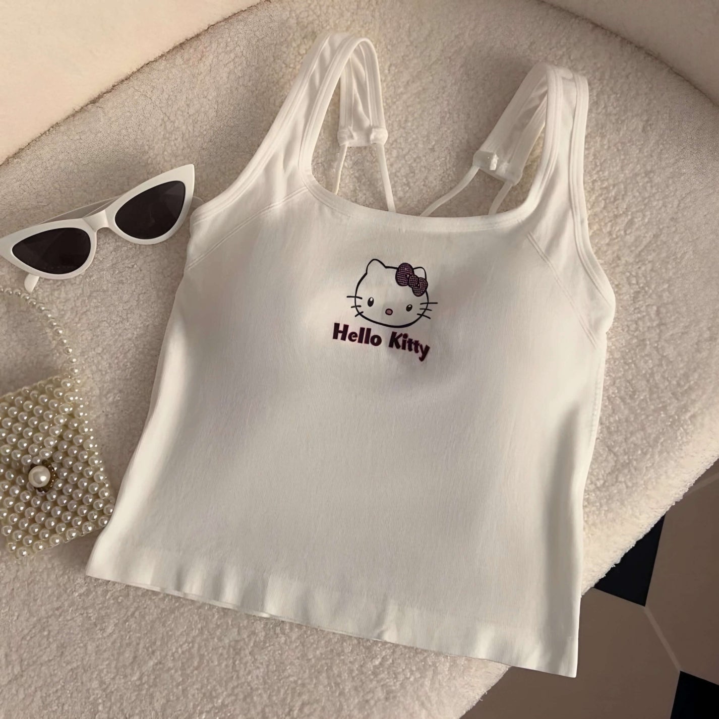 Hello Kitty Padded Crop Tank Top – Luxandluxy