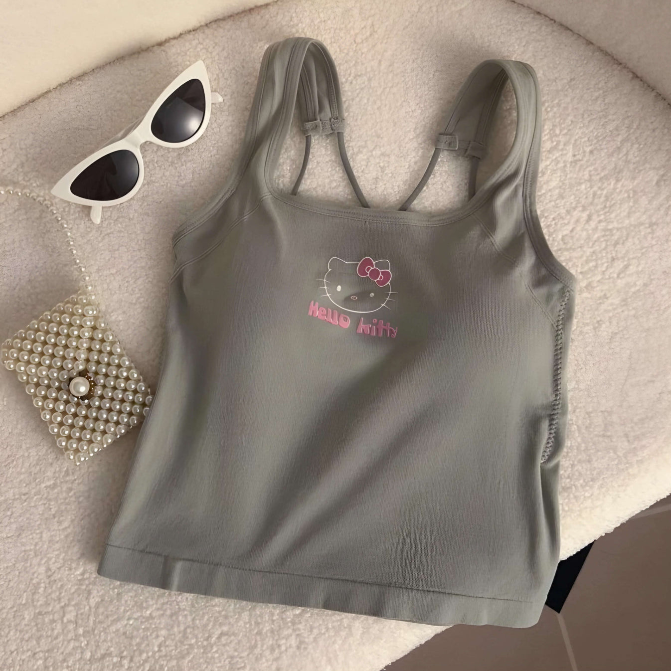 Hello Kitty Padded Crop Tank Top – Luxandluxy