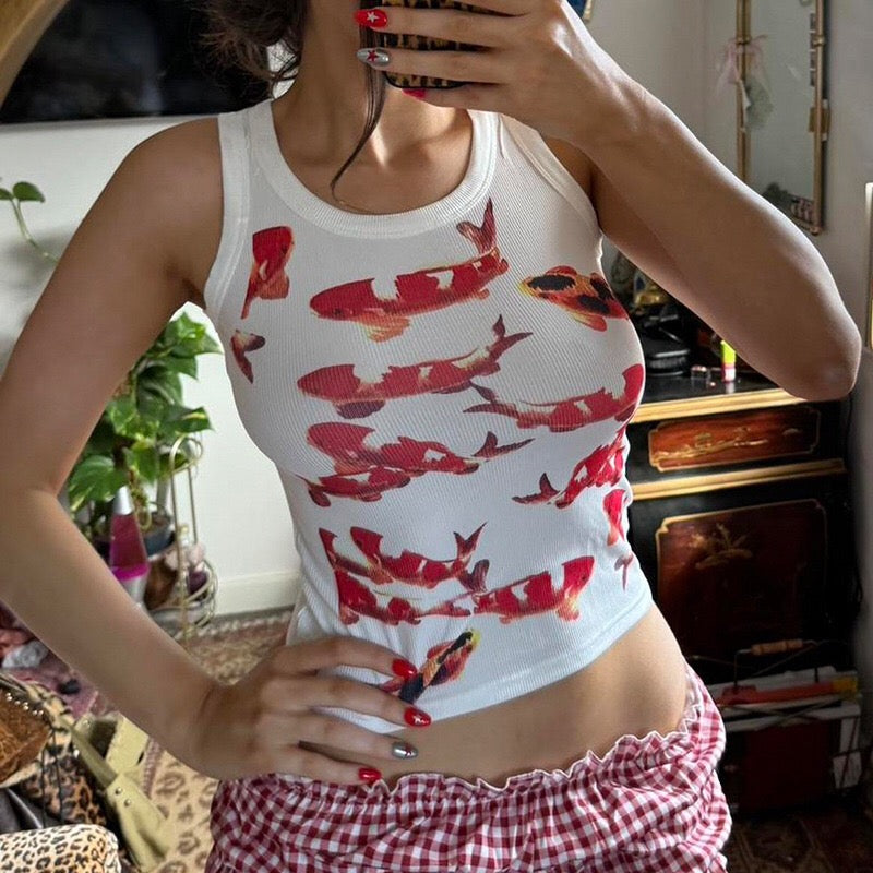 Koi Fish Print Tank Top – Luxandluxy