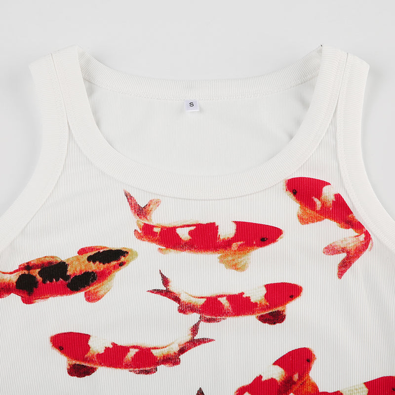 Koi Fish Print Tank Top – Luxandluxy