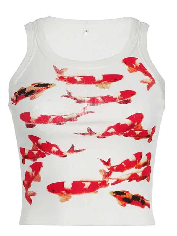 Koi Fish Print Tank Top – Luxandluxy