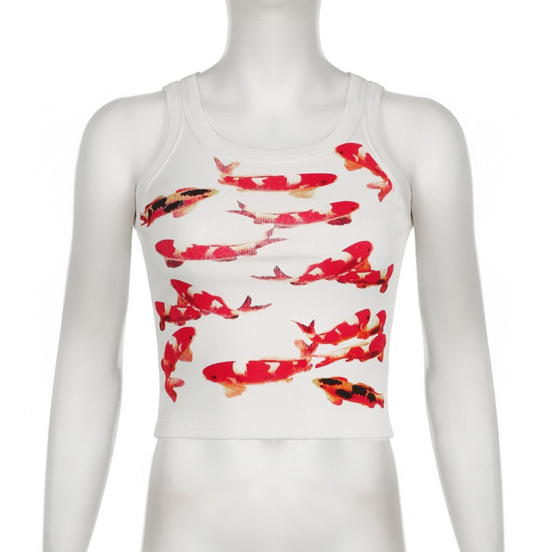 Koi Fish Print Tank Top – Luxandluxy
