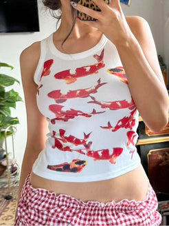 Koi Fish Print Tank Top – Luxandluxy