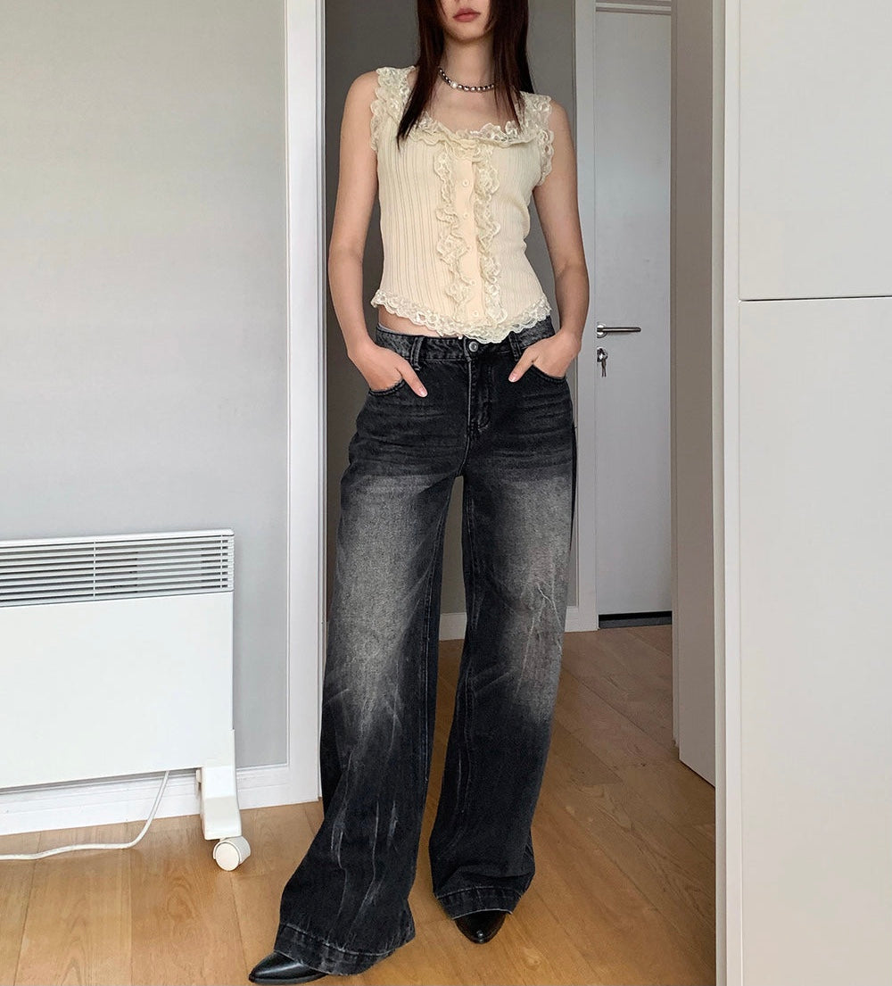 Lace Ruffle Button-Up Tank Top – Luxandluxy