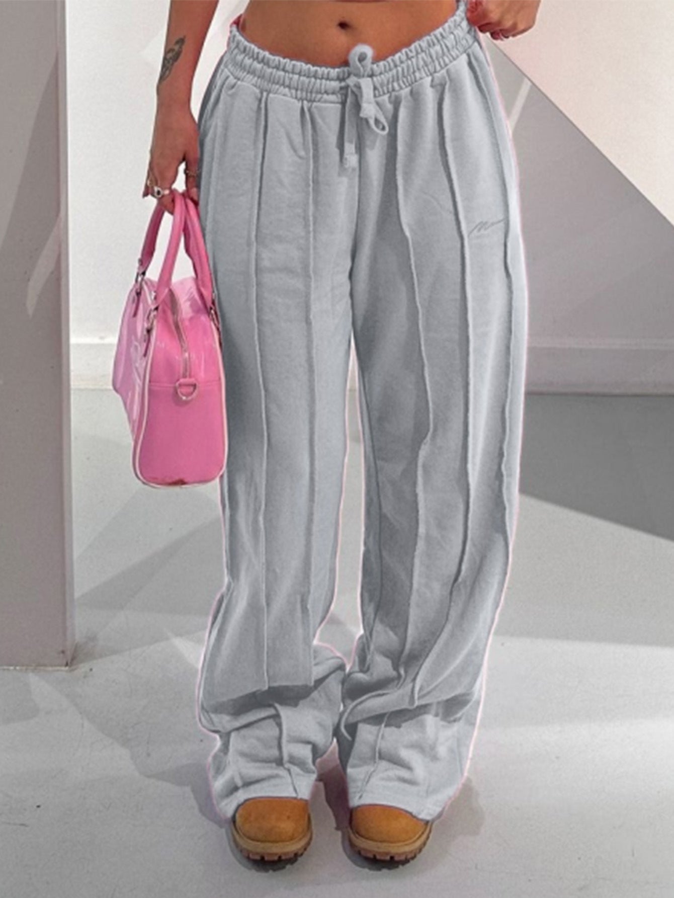 Low Rise Paneled Wide Leg Sweatpants – Luxandluxy