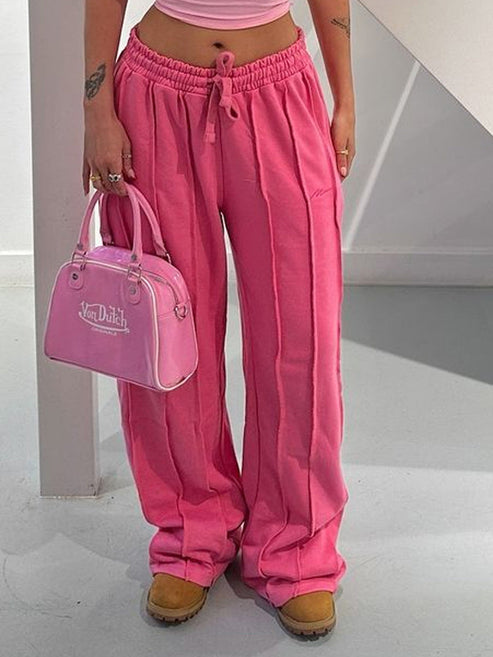 Low Rise Paneled Wide Leg Sweatpants – Luxandluxy