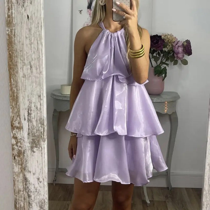 Organza Halterneck Layered Mini Dress – Luxandluxy