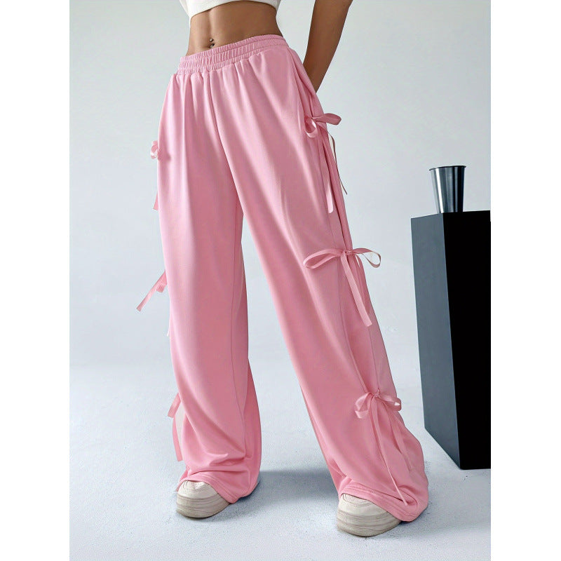 Pink Side Bow Tie Sweatpants – Luxandluxy