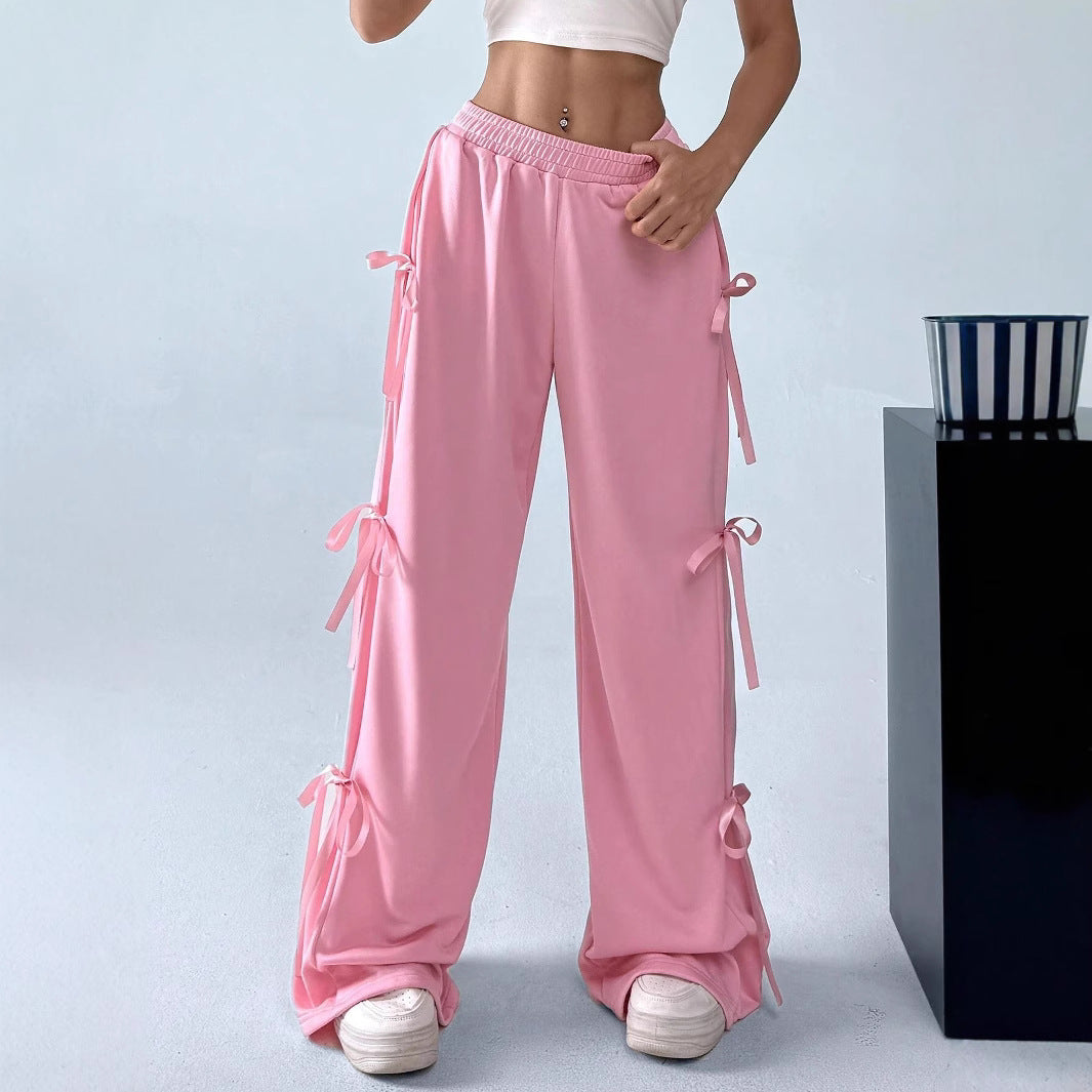 Pink Side Bow Tie Sweatpants – Luxandluxy