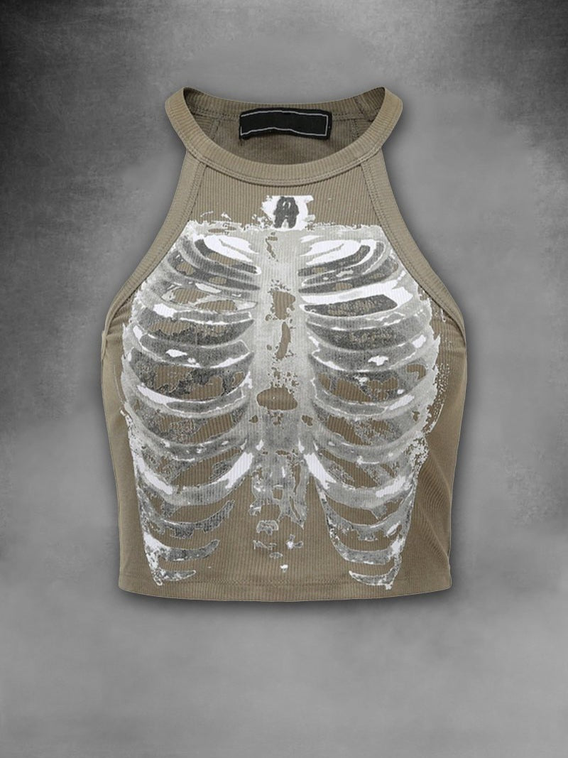 Skeleton Crop Top Y2K Cyberpunk – Luxandluxy