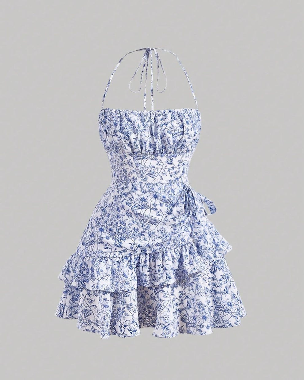 Sketch Vines Ruched Asymmetric Dress – Luxandluxy