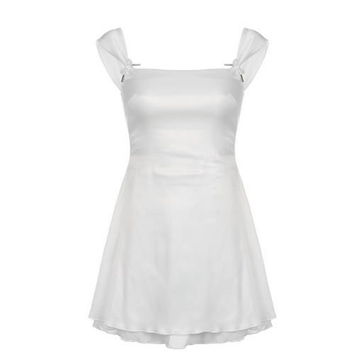 Sleeveless Square Neckline A-Line Mini Dress – Luxandluxy