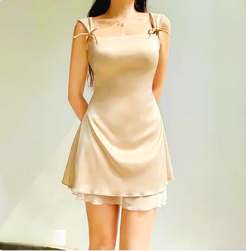 Sleeveless Square Neckline A-Line Mini Dress – Luxandluxy