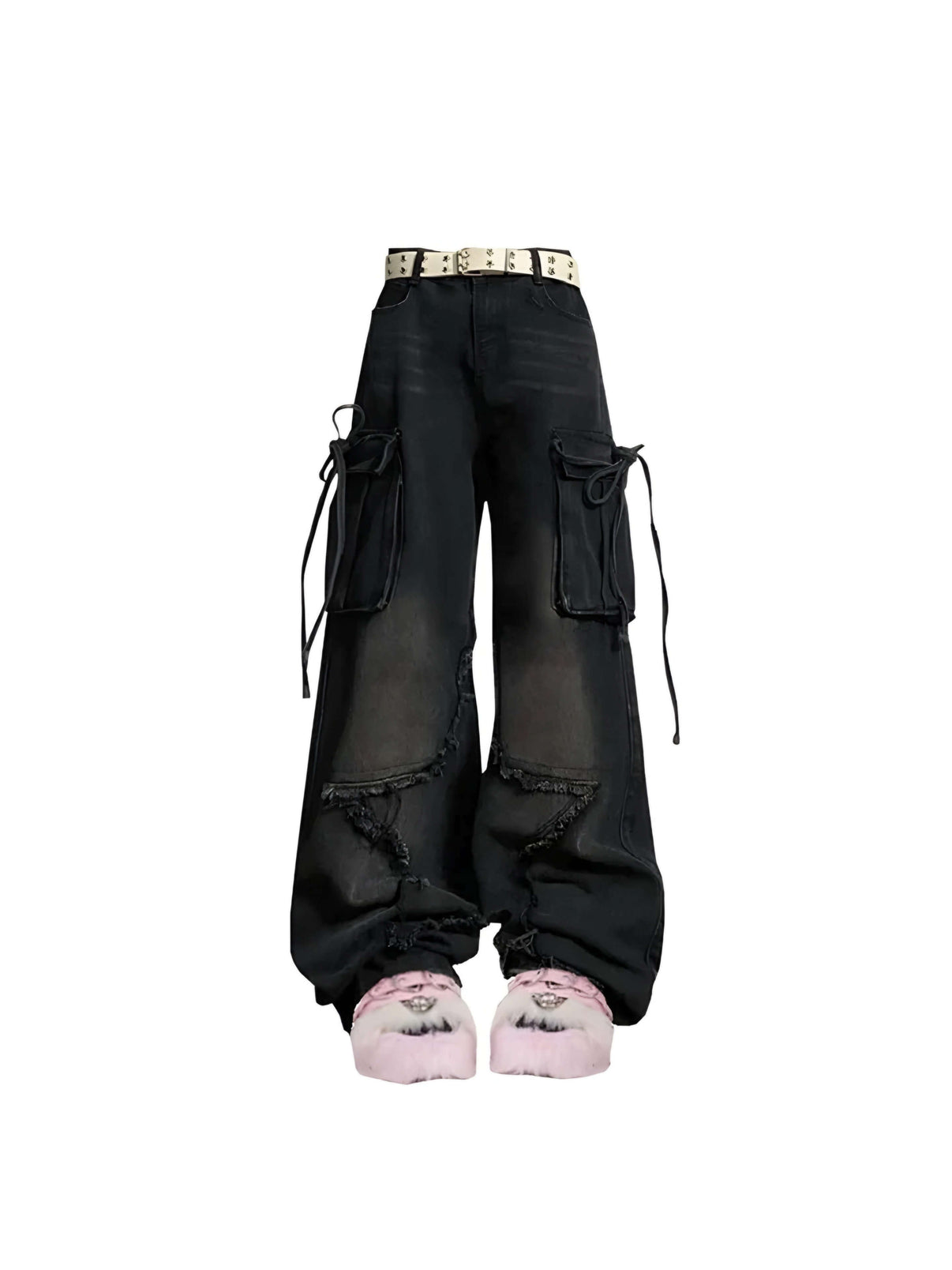 Star Raw Edge Baggy Cargo Jeans – Luxandluxy