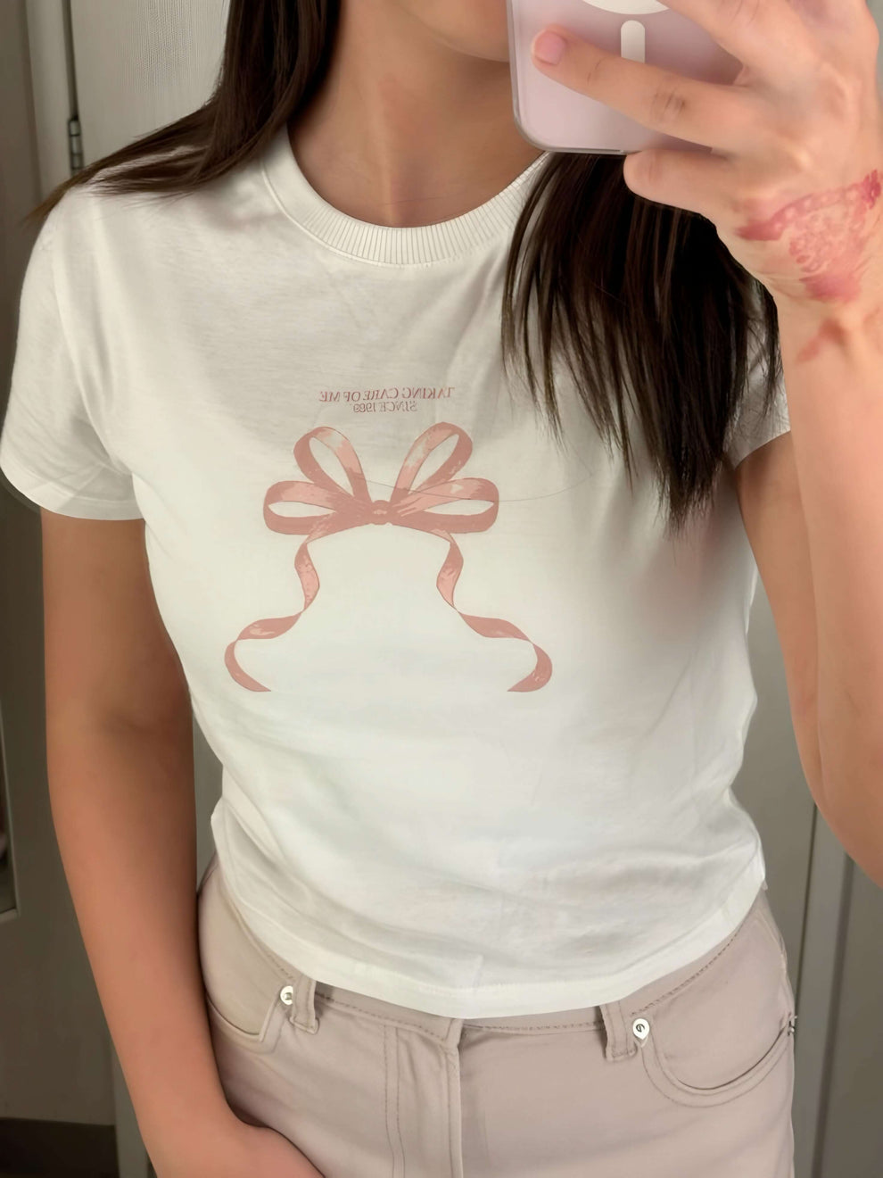 'Taking Care Of Me' Bow T-Shirt – Luxandluxy
