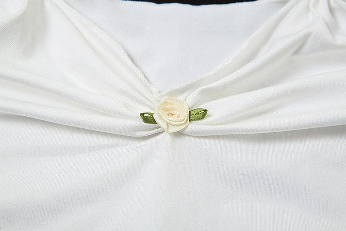 White Cap Sleeved Lettuce Trim Crop Top – Luxandluxy